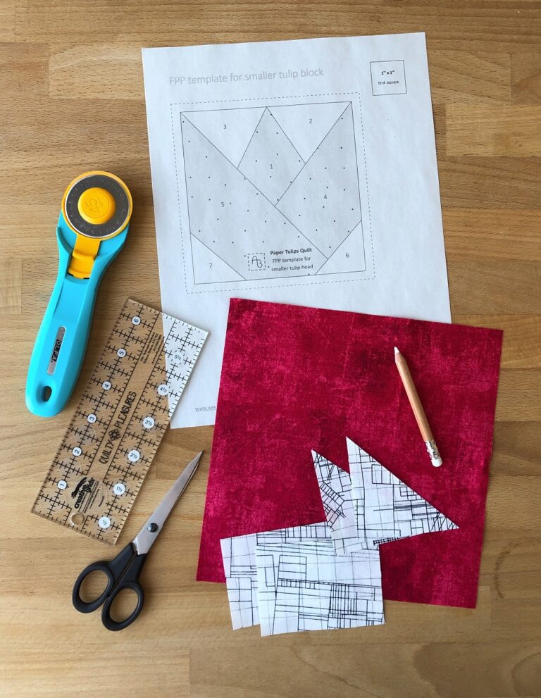 Paper Tulips: How to piece your FPP tulip heads